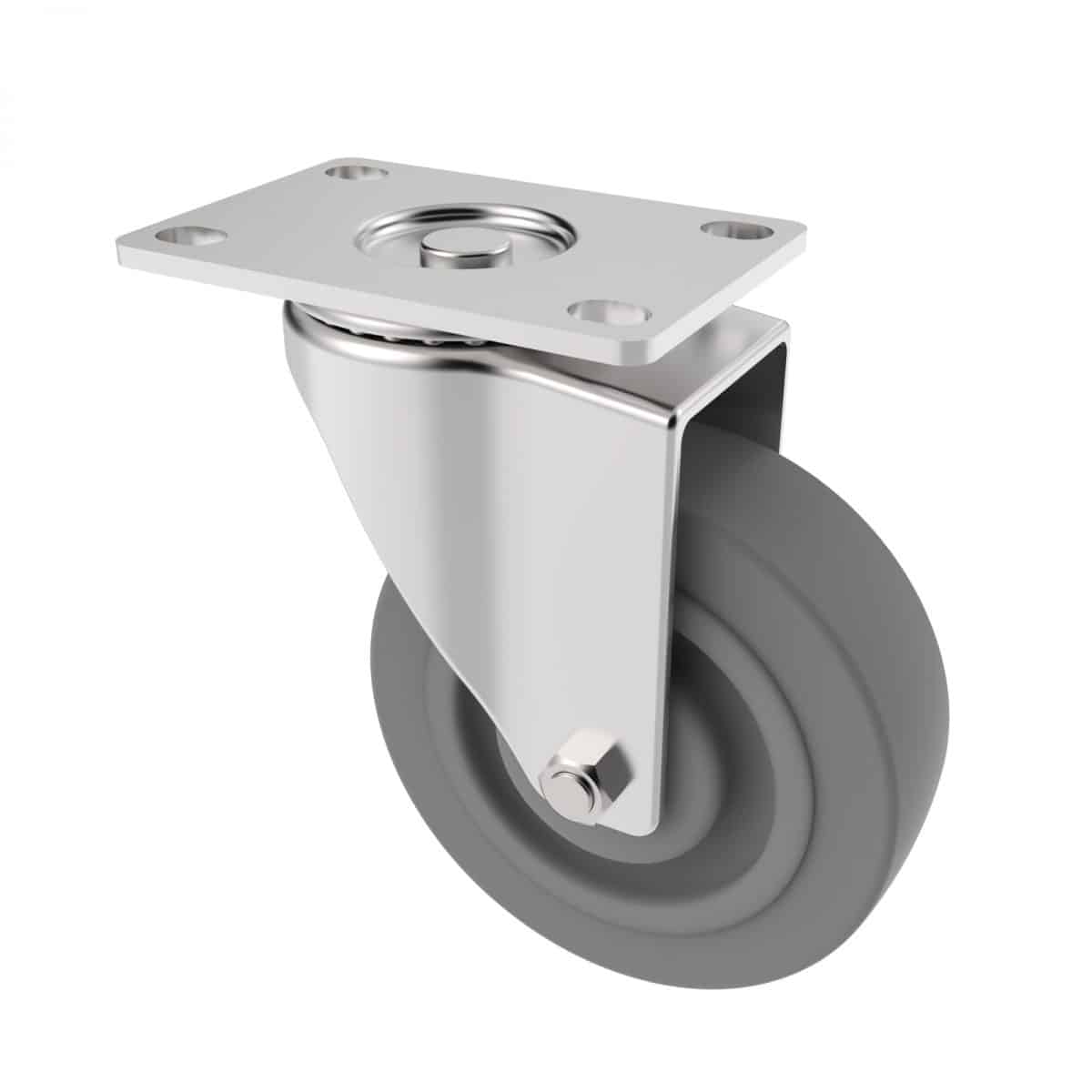 Ultra-Quiet Carjet 75mm Rubber Swivel Castor Without Brake
