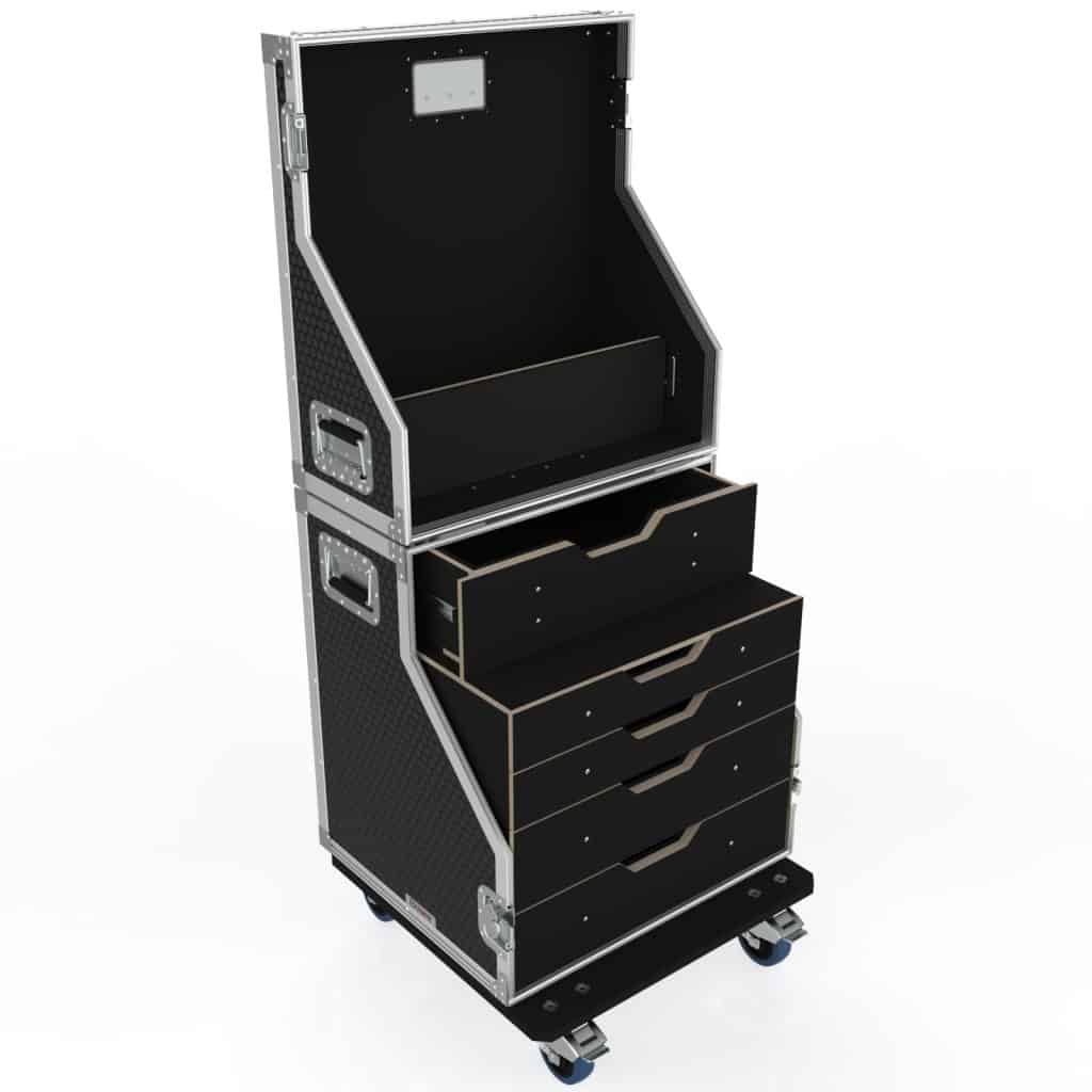FLIP UP DRAWER ROAD CASE WITH 5 DRAWERS – Armor Road Cases