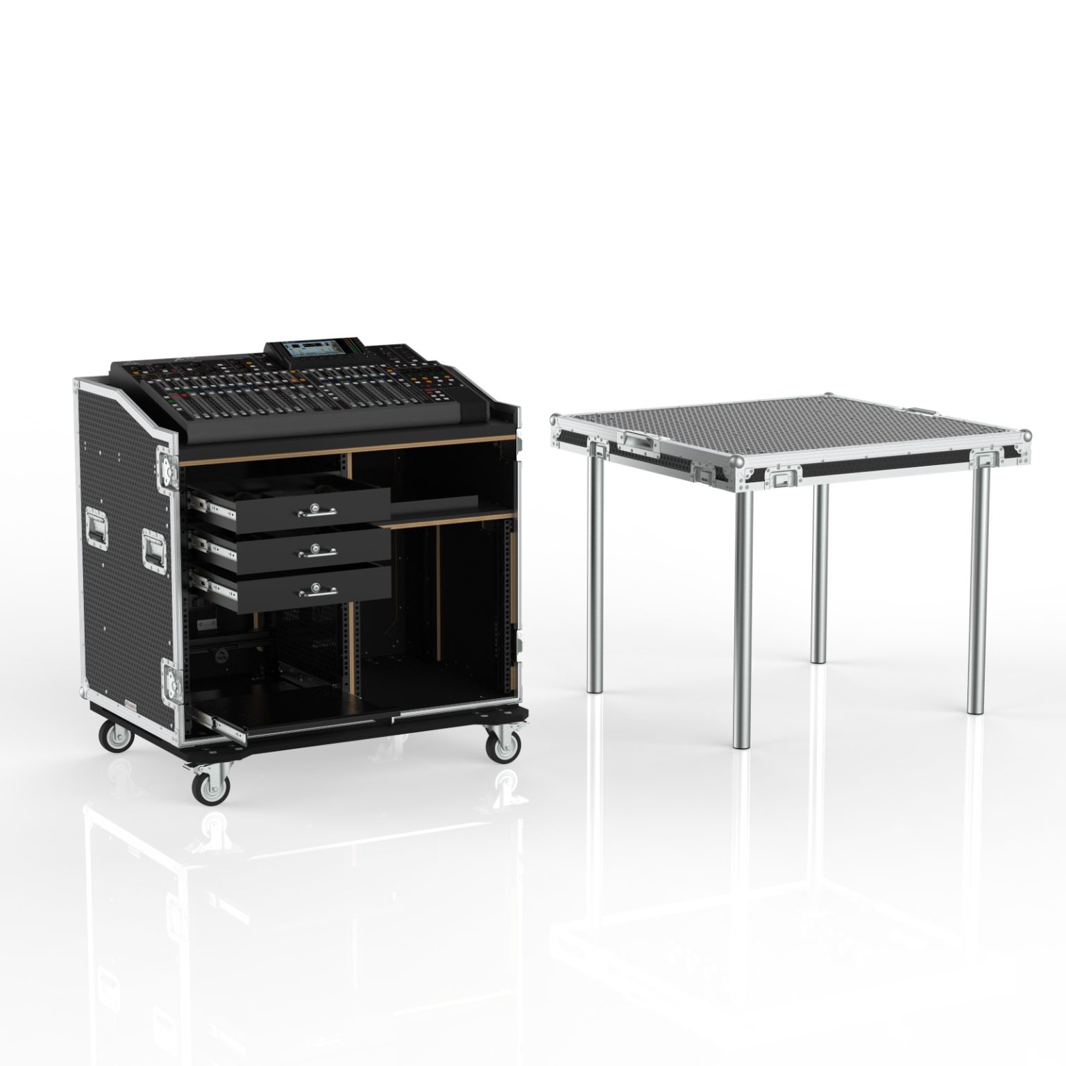 WORKSTATION ROAD CASE FOR BEHRINGER X32 AUDIO CONSOLE – Armor Road Cases