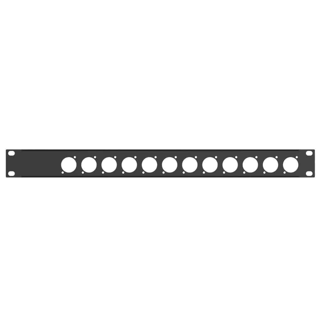 ARMOR RAK-1U-RP-02 1RU Patch Panel With 12 Size D Holes – Armor Road Cases