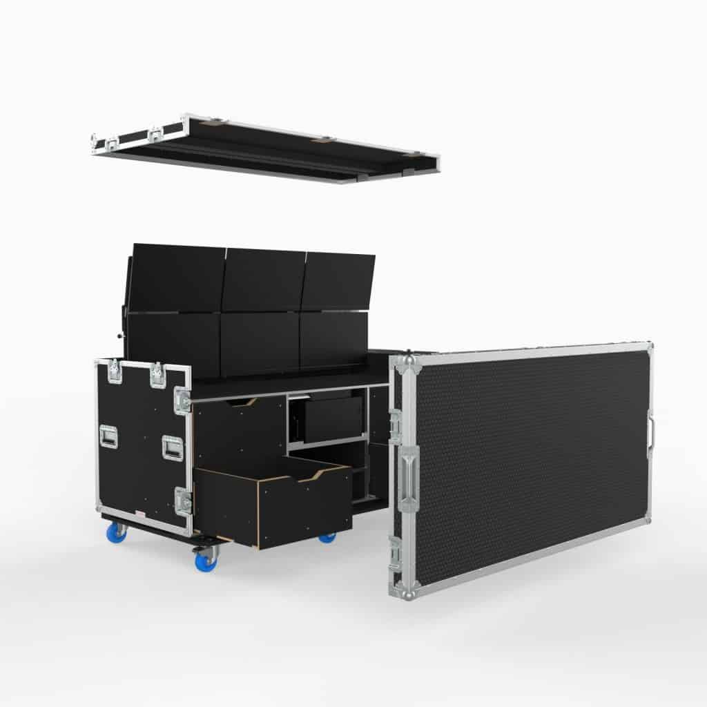Video Production Workstation Road Case FP3-SL6, 6 Monitors, Motorized ...