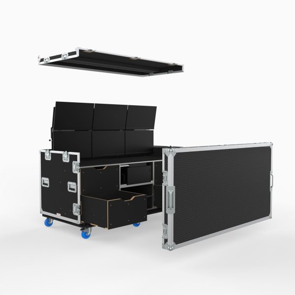 VISION PRODUCTION FLYPACK WORK STATION ROAD CASE WITH MOTORIZED LIFT ...