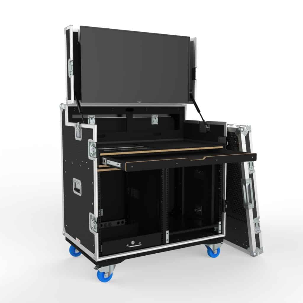 Fly Pack Video Production Case WS-VR, Dual 3u Rack Under Monitor
