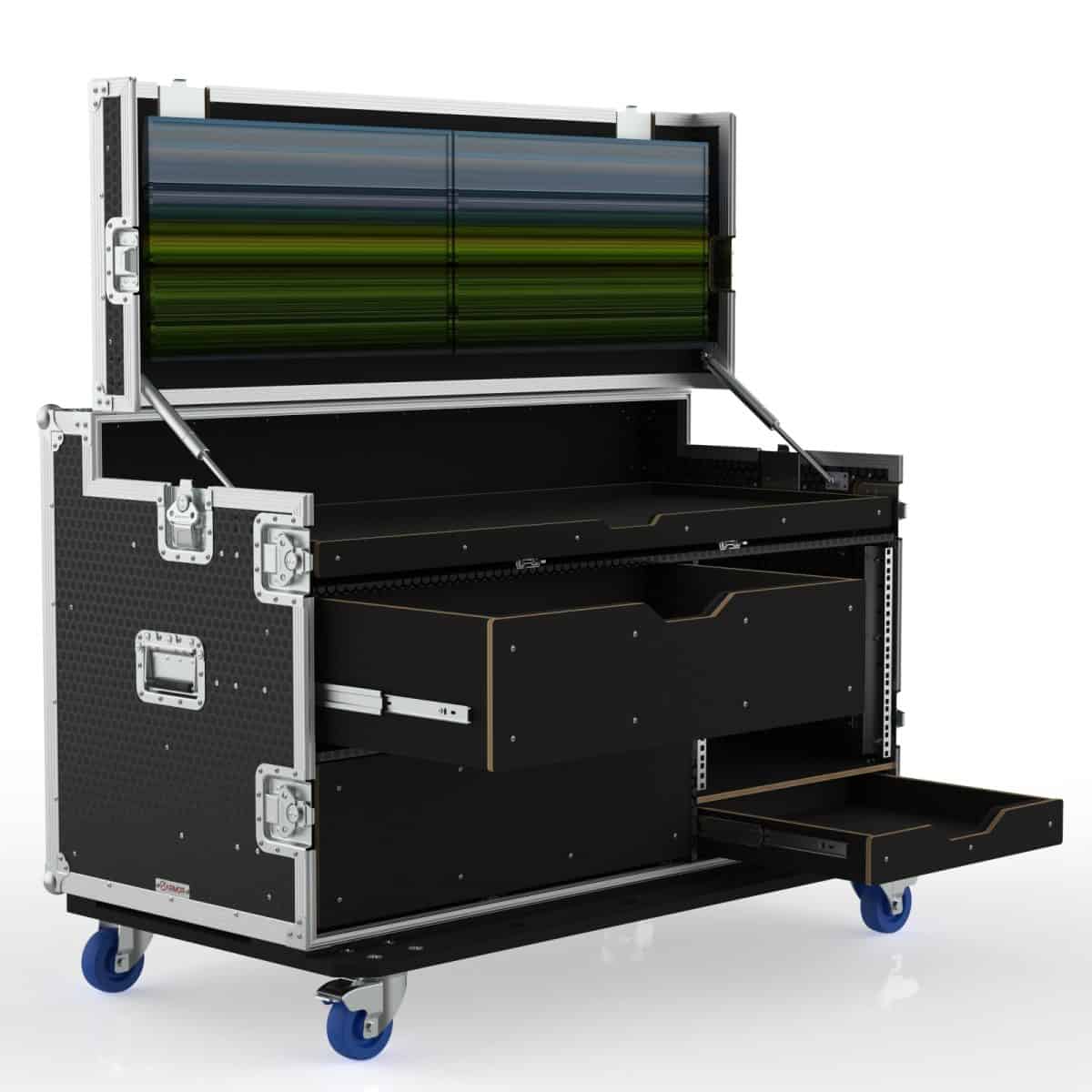 WS-GI FLYPACK VIDEO PRODUCTION WORKSTATION ROAD CASE, 600MM RACK DEPTH ...