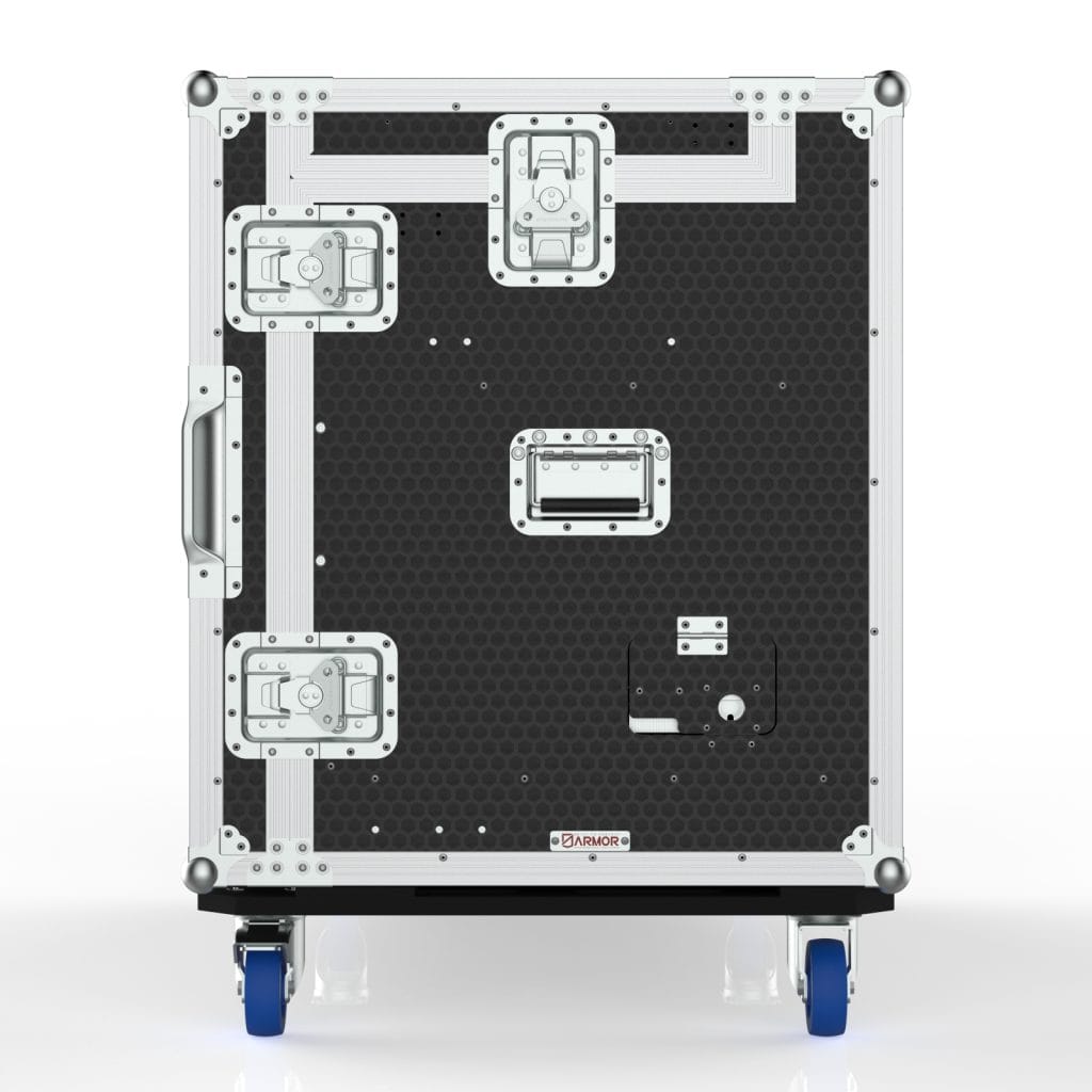 WORKSTATION CASE WITH GAS STRUT SUPPORTED LID, VESA MOUNTS FOR 2 OF 24 ...