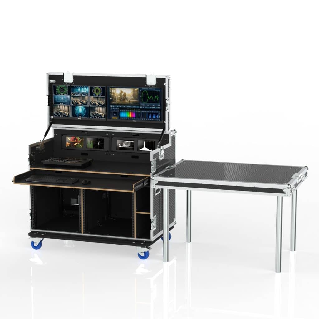 WORKSTATION CASE FP2-S, WITH VESA MOUNT FOR 2 MONITORS, 2 STANDARD RACK ...