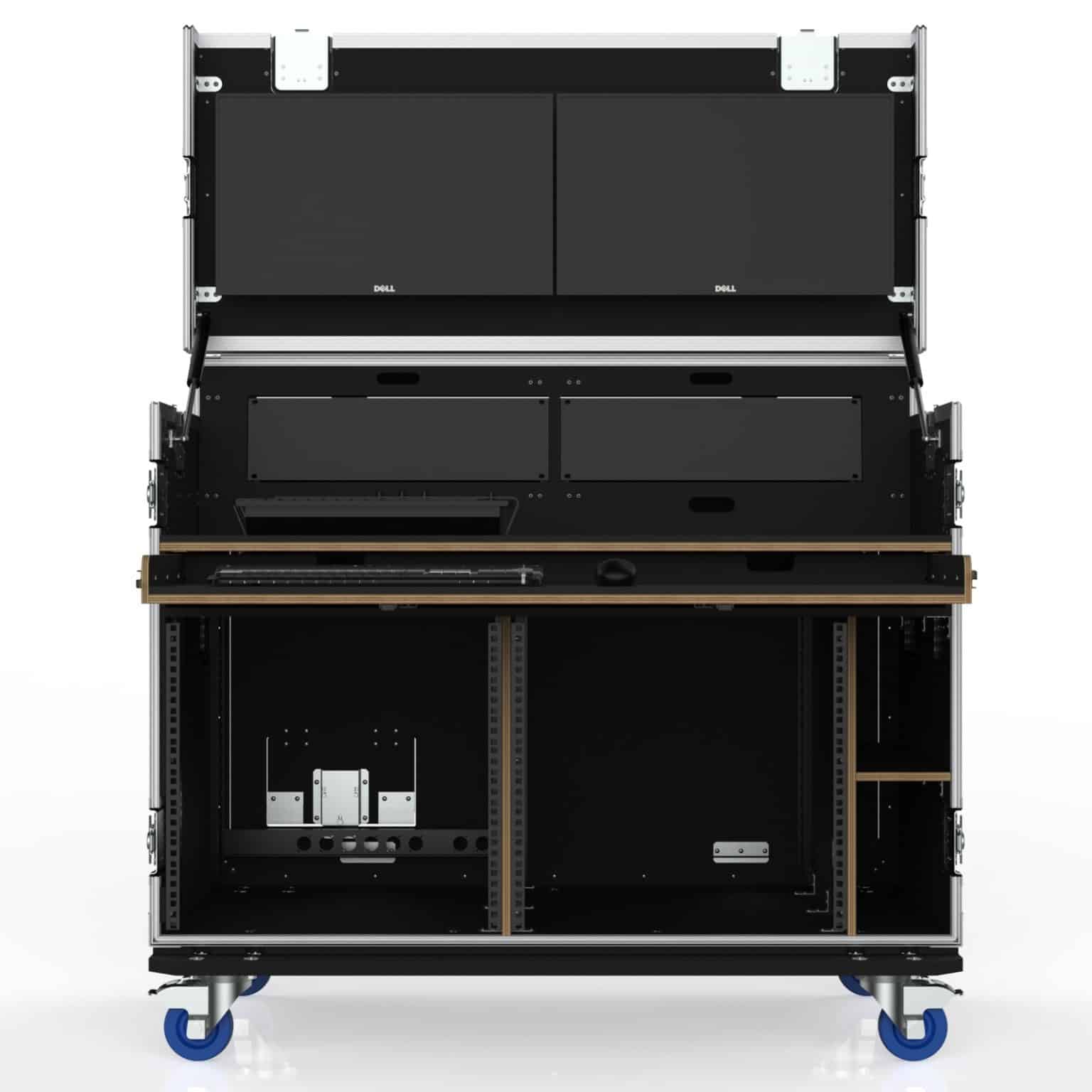 WORKSTATION CASE FP2-S, WITH VESA MOUNT FOR 2 MONITORS, 2 STANDARD RACK ...