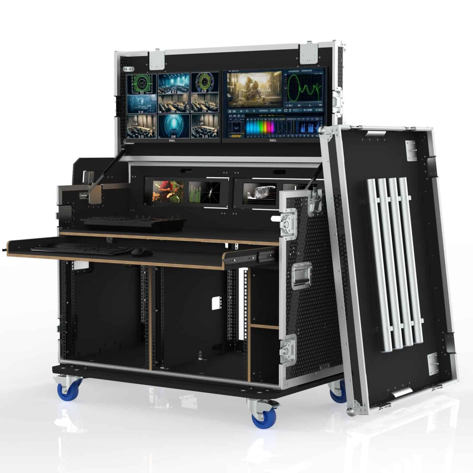 WORKSTATION CASE FP2-S, WITH VESA MOUNT FOR 2 MONITORS, 2 STANDARD RACK ...