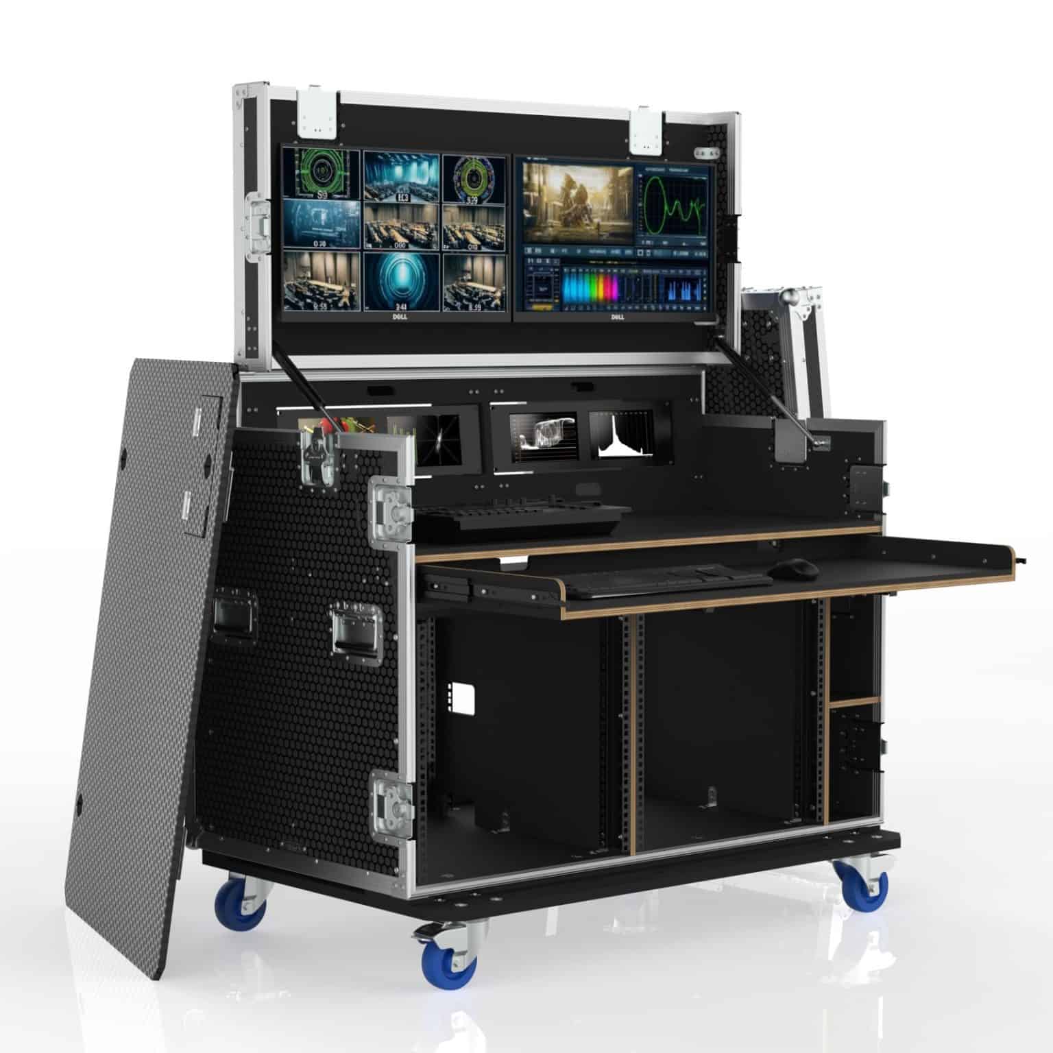 WORKSTATION CASE FP2-S, WITH VESA MOUNT FOR 2 MONITORS, 2 STANDARD RACK ...