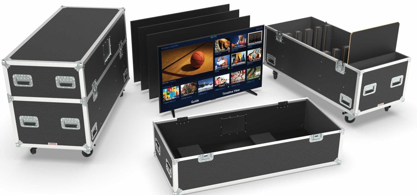 TV Transport Case for Four 55" Displays – Armor Road Cases